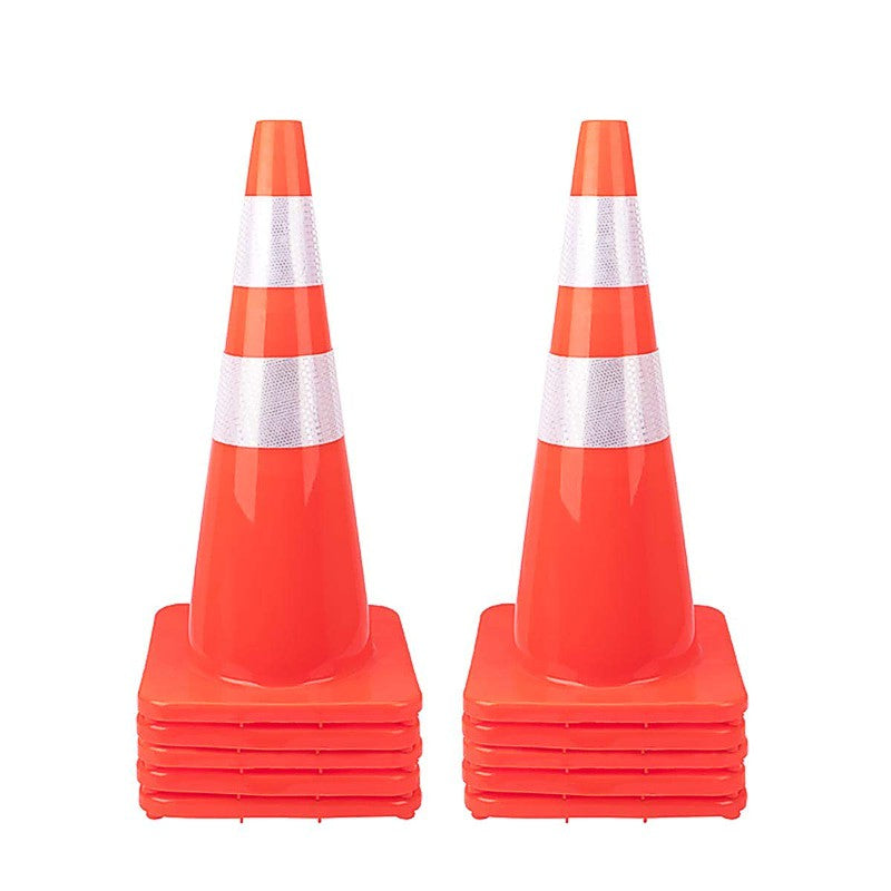 10-Pack 28 in. PVC Safety Traffic Road Cones — Emergency Fire Equipment